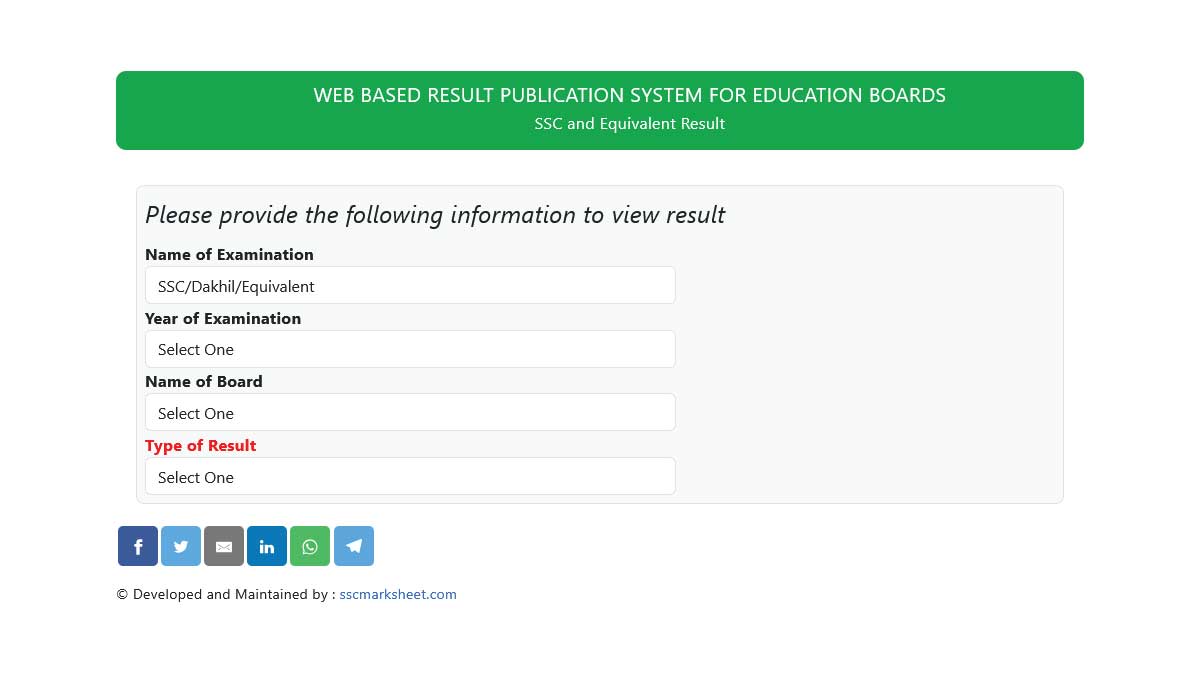 SSC Result 2025 with Marksheet - SSC Marksheet